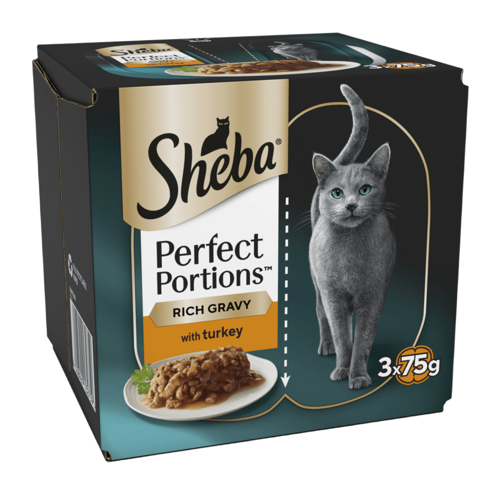 SHEBA® PERFECT PORTIONS™ Adult Wet Cat Food Turkey Chunks 3 x (2x37.5g ...