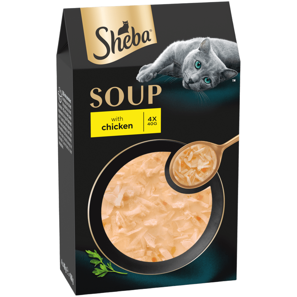 Sheba Classics Soup Adult Wet Cat Food Pouches with Chicken Filets 4 x 40g