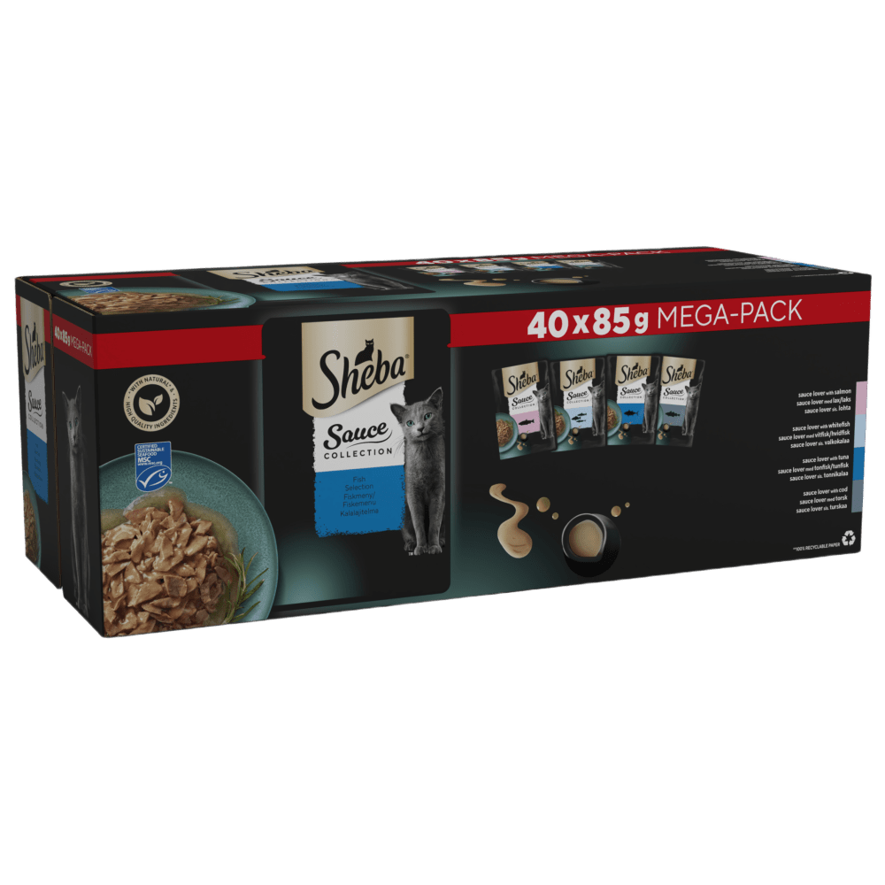 SHEBA® Sauce Collection Adult Wet Cat Food Fish Selection 40x85g Pouch