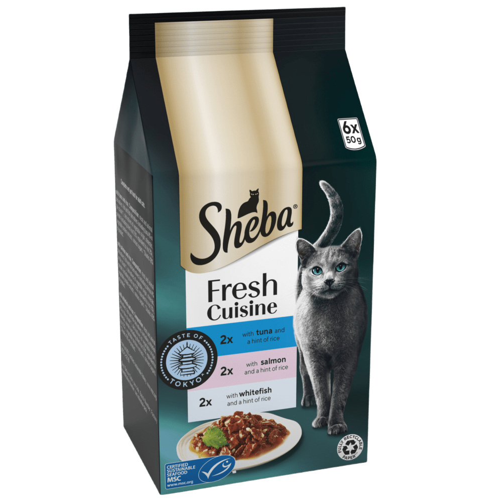 SHEBA® Fresh Cuisine Taste of Tokyo Wet Cat Food Fish in Gravy 6x50g Pouch