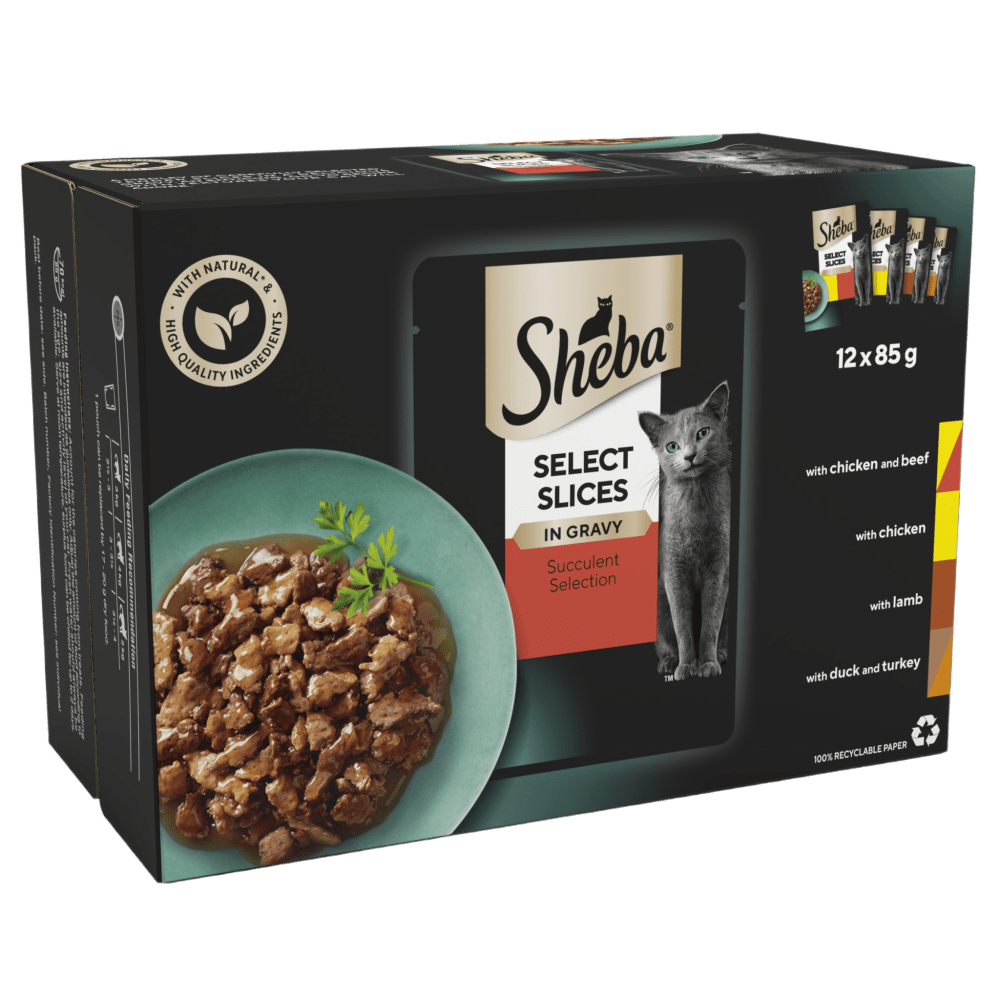 SHEBA® Select Slices Adult Cat Food Succulent Selection Gravy 12x85g Pouch