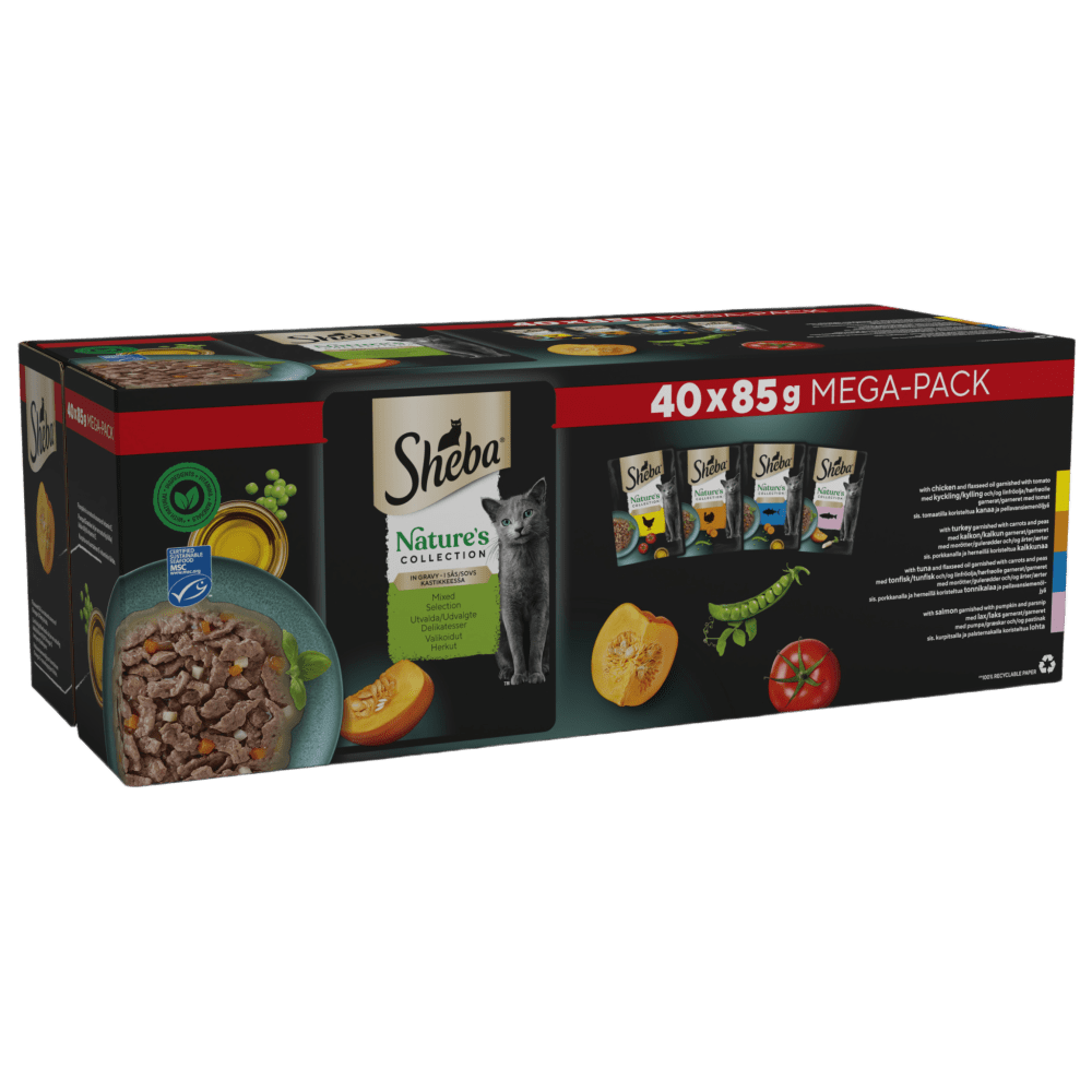 SHEBA® Nature's Collection Adult Cat Food Mixed in Gravy 40 x 85g Pouch