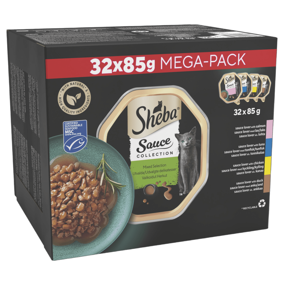 SHEBA® Sauce Collection Adult Wet Cat Food Mixed Selection 32x85g Tray